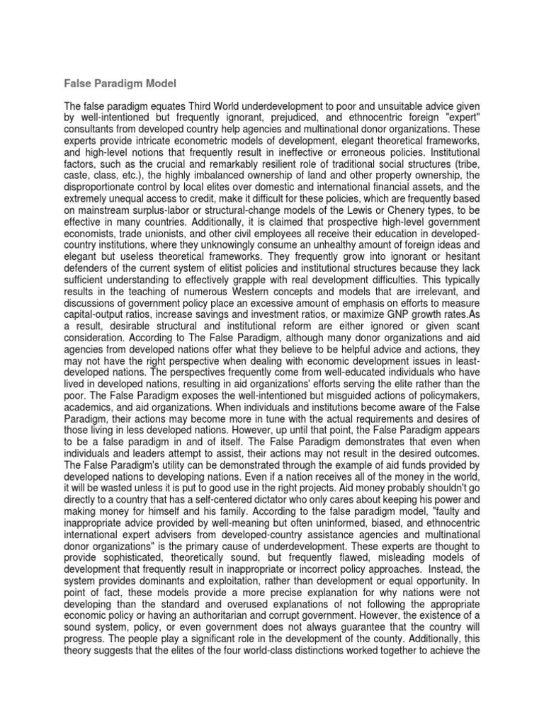 False Paradigm Model | PDF | Aids | Political Science