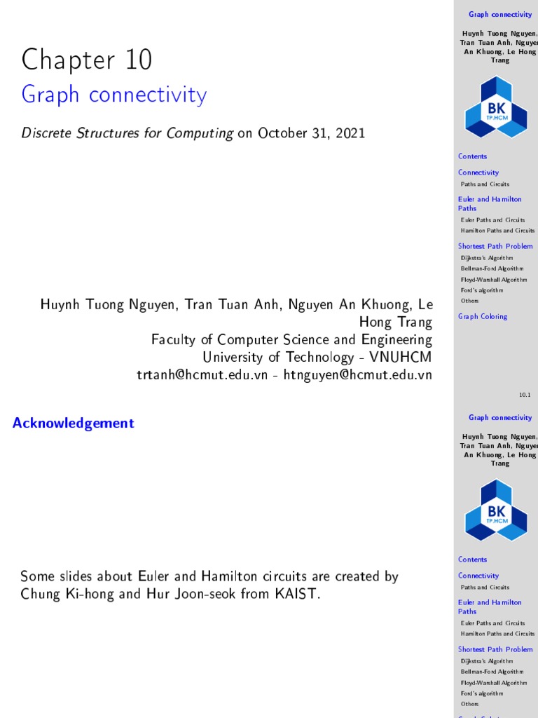 Ds 10 Connectivity | PDF | Vertex (Graph Theory) | Theoretical Computer Science