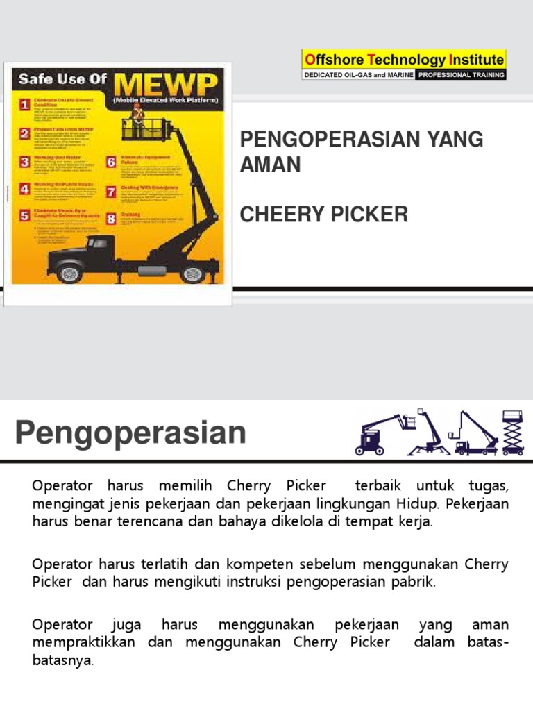 Tahapan Aman Pengoperasian Cherry Picker | PDF | Teknologi & Rekayasa