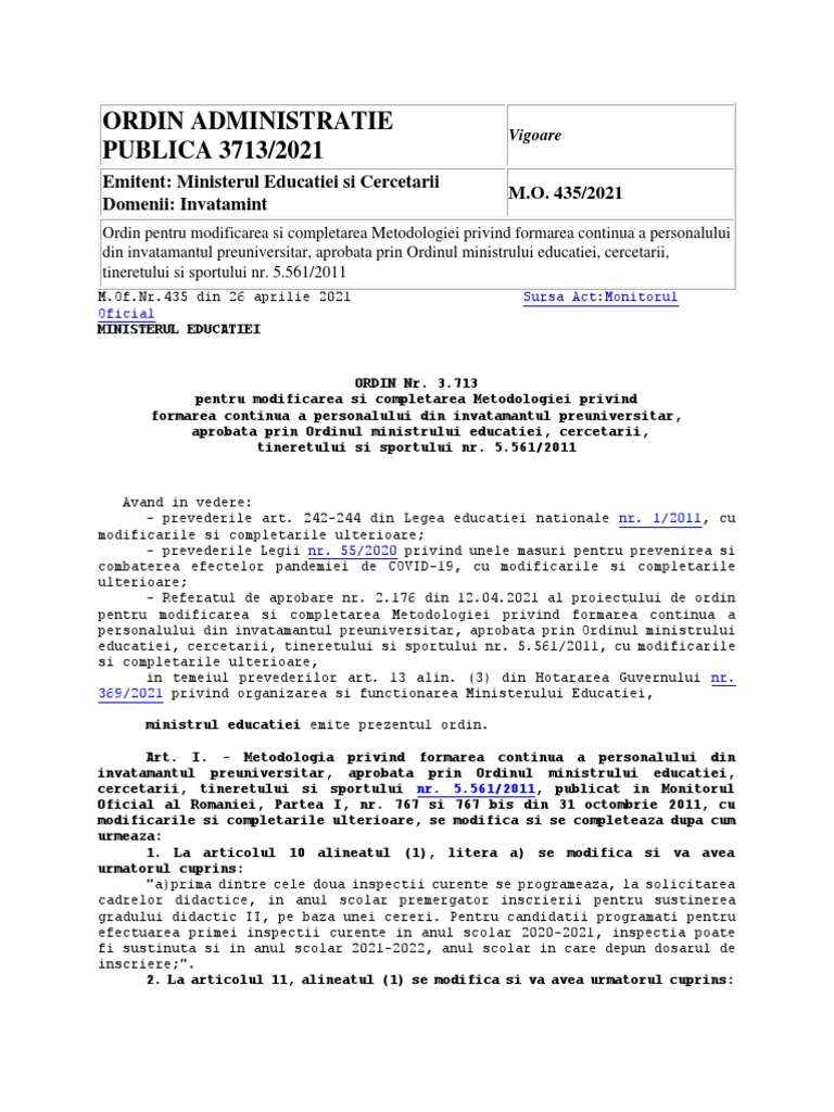 Ordin 3713 2021 | PDF