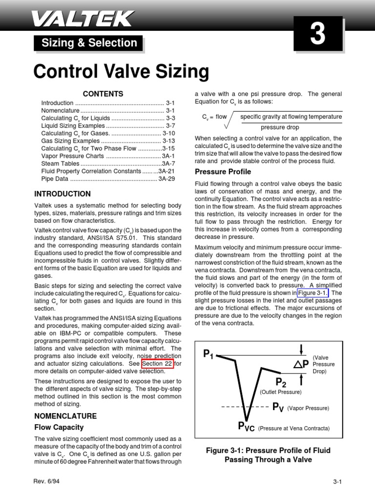 Control Valve Cv Calculation Guide | PDF