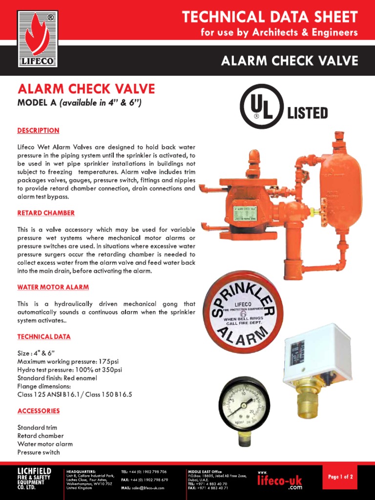 Lifeco Alarm Check Valve | PDF