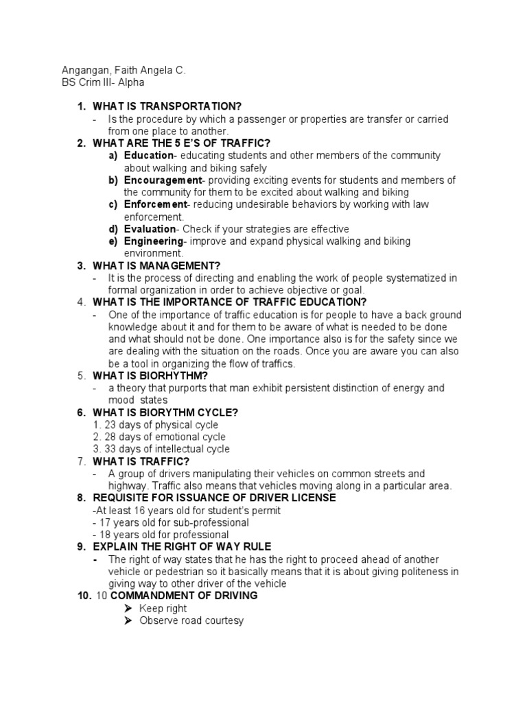 Cdi 4 Assignment | PDF | Traffic | Road Transport