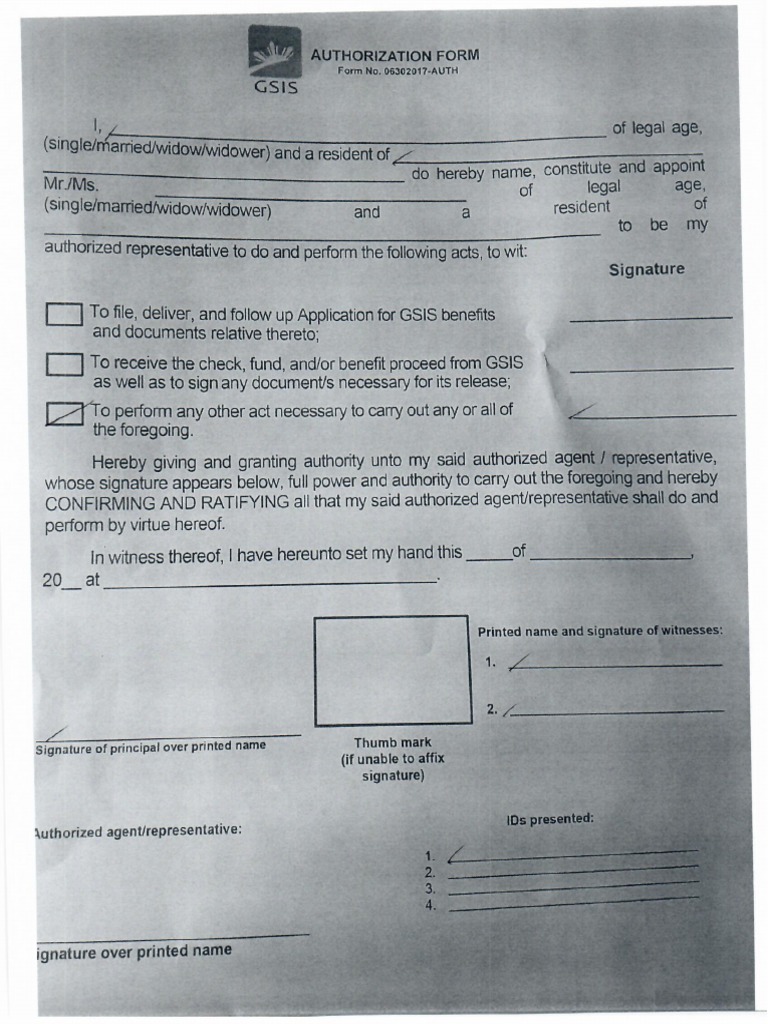 GSIS Authorization | PDF