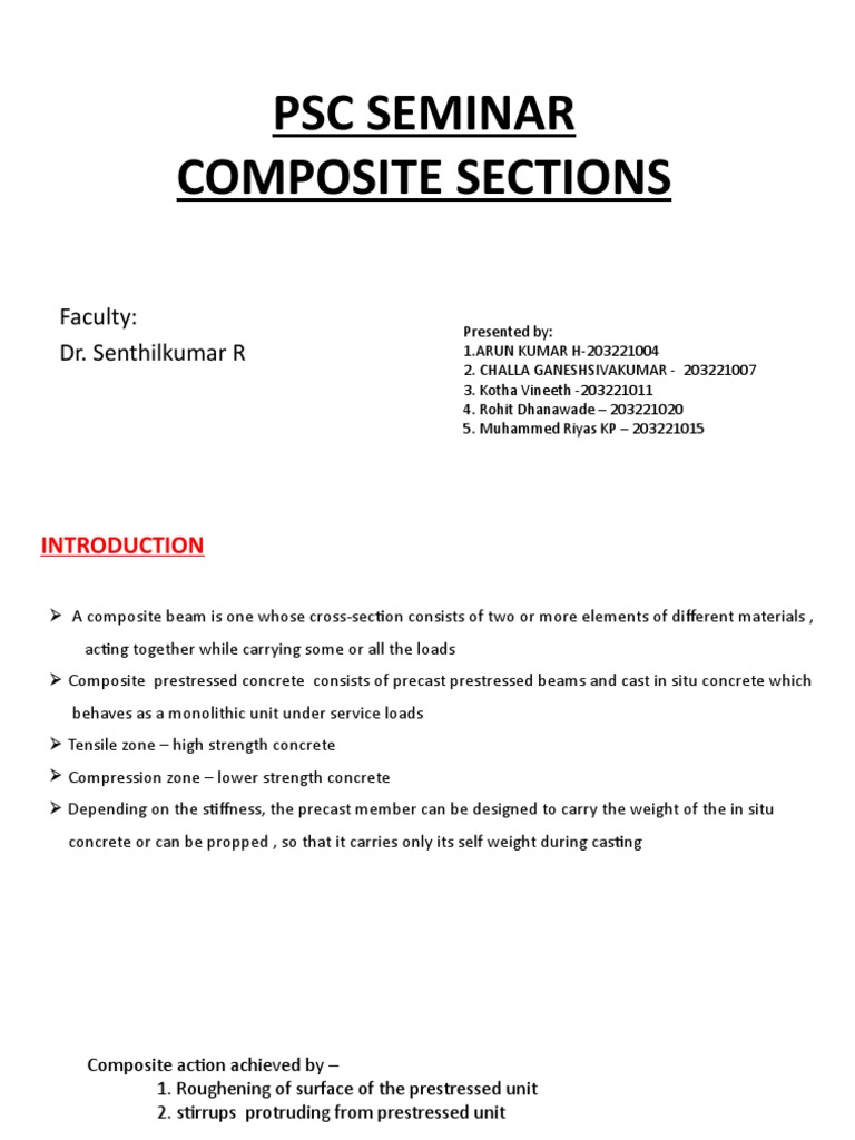 Composite Sections in Prestressed Concrete | PDF | Beam (Structure ...