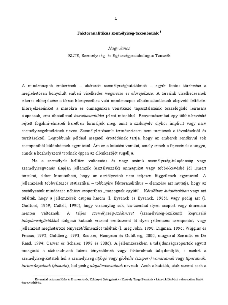 Nagy János - Faktorfejezet - 7-1 | PDF