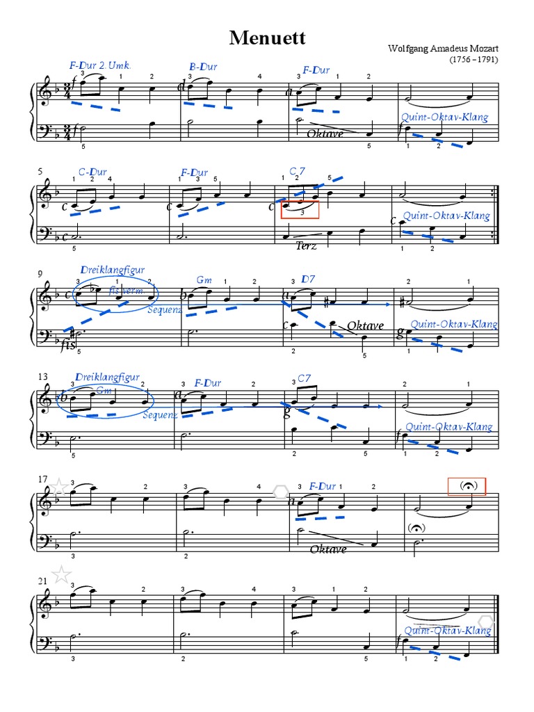 02 Menuett Notenlesehilfe | PDF
