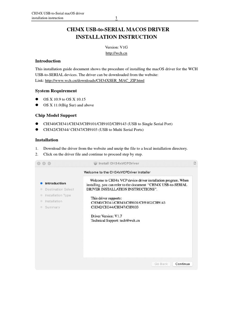 CH34X Driver Installation for macOS | PDF | Installation (Computer ...
