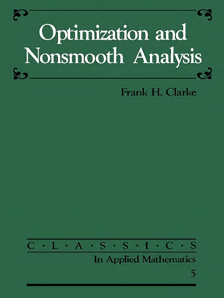 Optimization and Nonsmooth Analysis, Frank Clarke | PDF