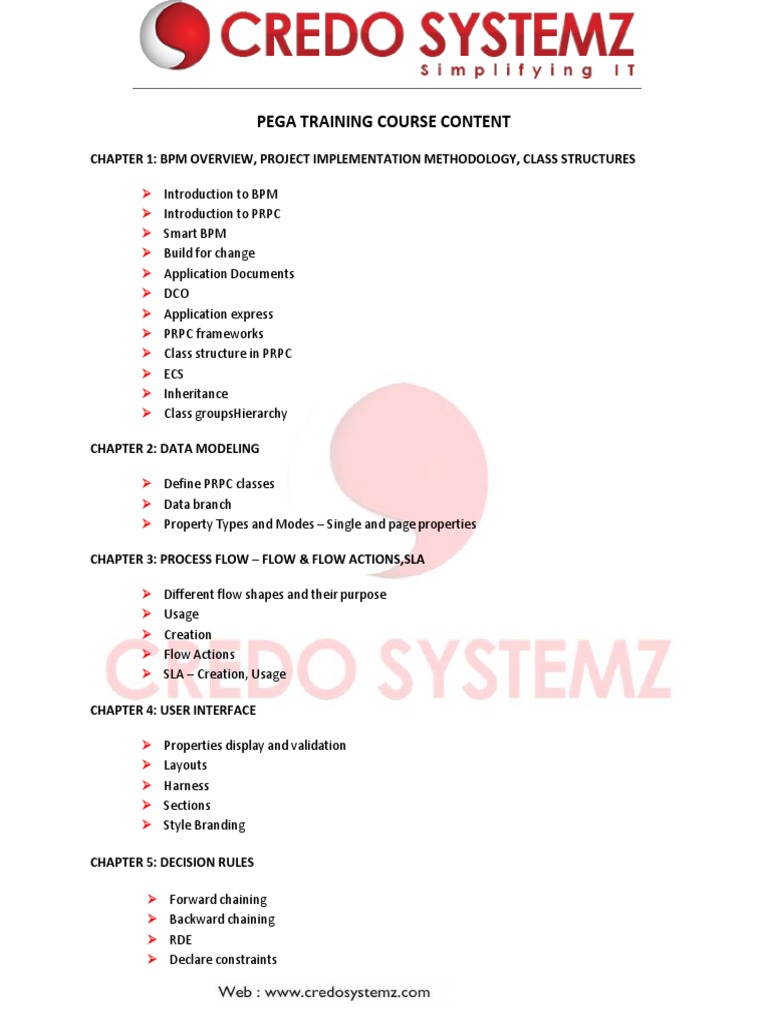 Pega Training Course Content Pdf Databases Class Computer Programming 