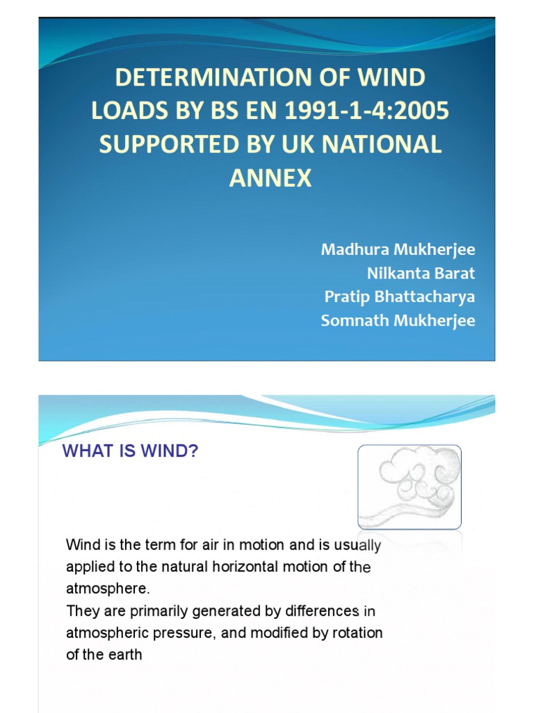 Determination of Wind Loads Uk BS en 199 | PDF | Wound | Wind Speed