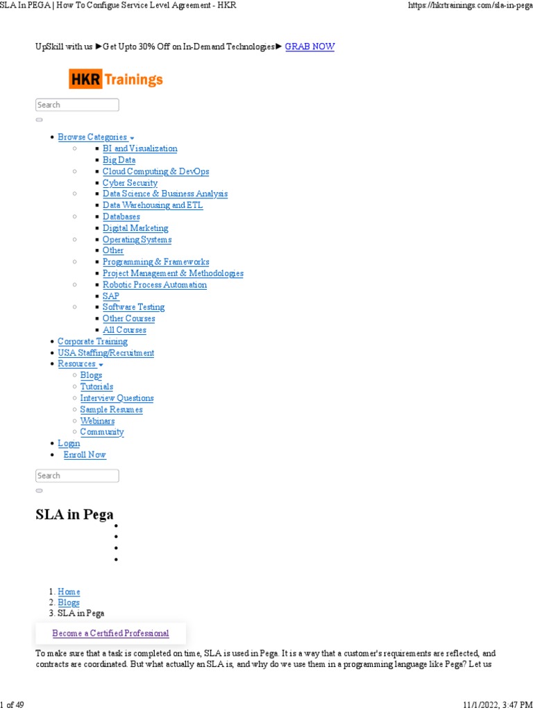 SLA in PEGA How To Configue Service Level Agreement - HKR | PDF | Service Level Agreement ...