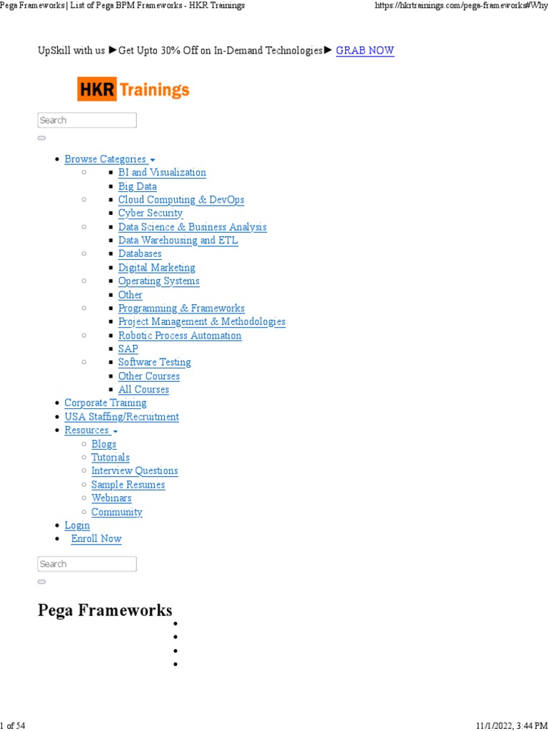 Pega Frameworks List of Pega BPM Frameworks - HKR Trainings | PDF ...
