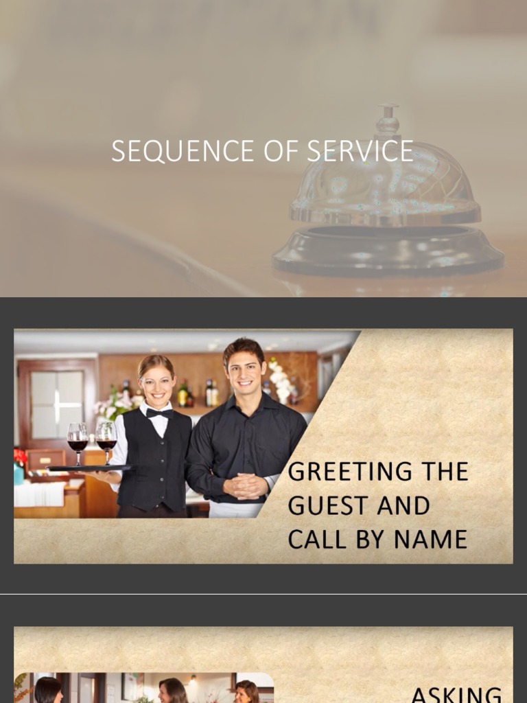 Topic 8 Sequence of Service | PDF | Waiting Staff | Buffet