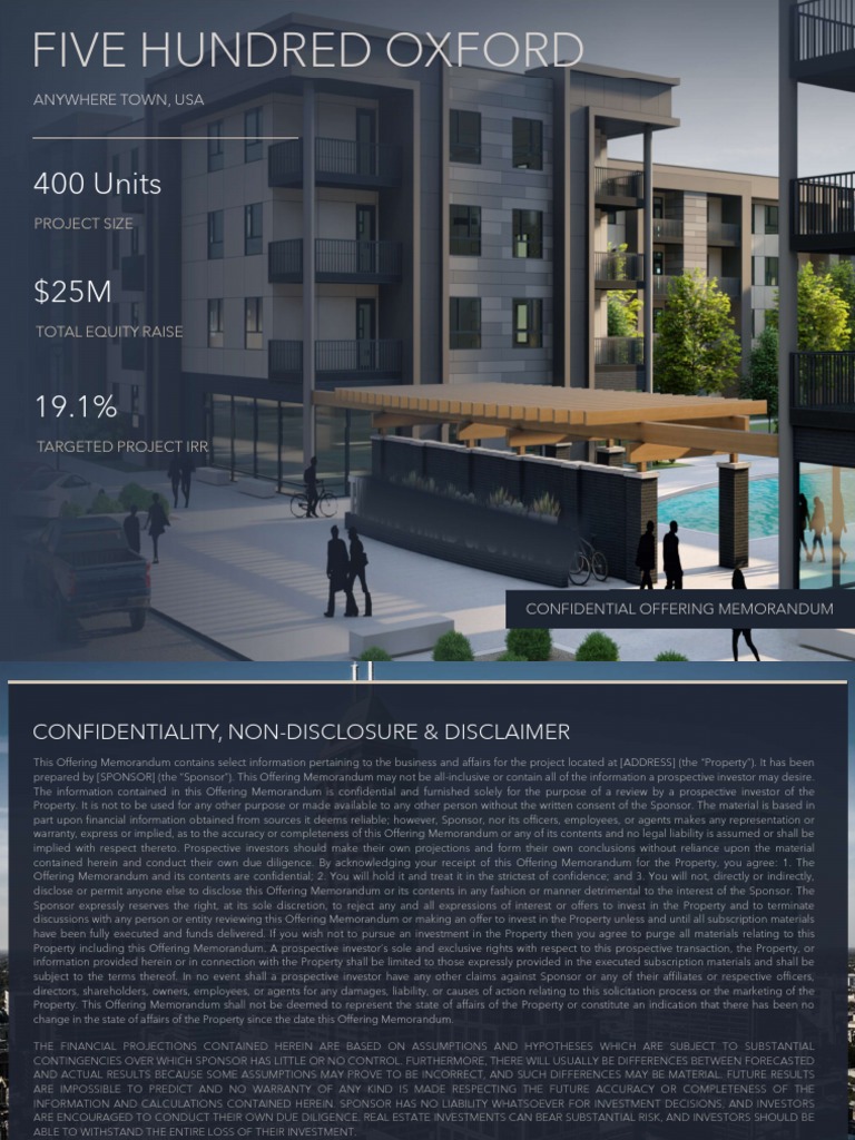 SCG - Example - Offering Memorandum | PDF | Investing | Investor
