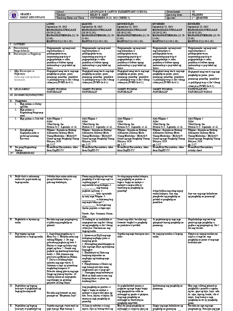Wk5 DLL FIlipino6 | PDF