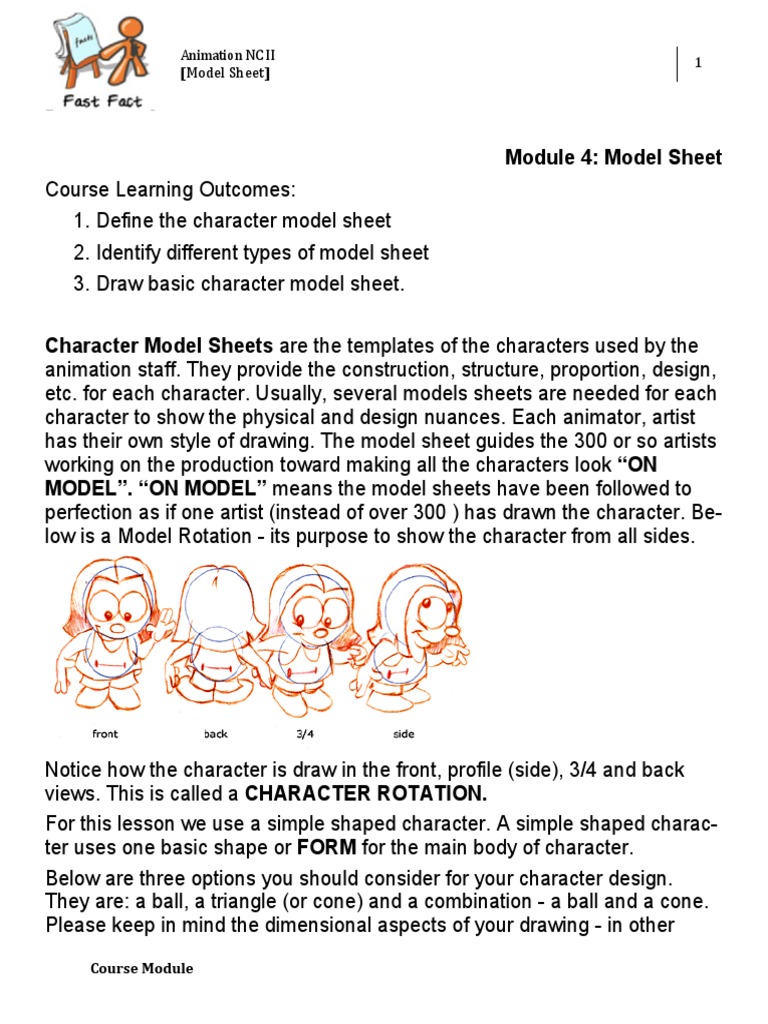 Week 004 Model Sheet | PDF | Animation | Design