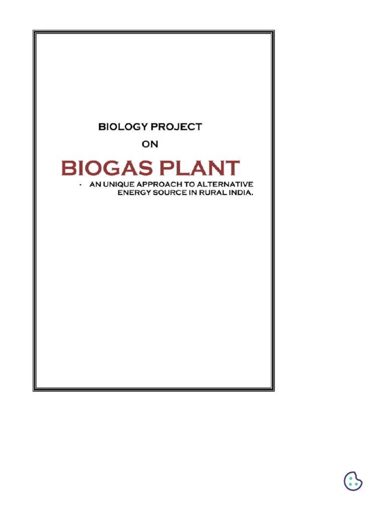 Biogas Plant Project | PDF
