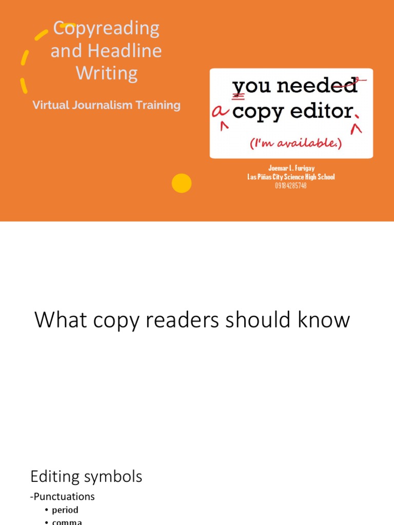 Copy Reading and Headline Writing Lecture 2022 | PDF | Comma | Ellipsis