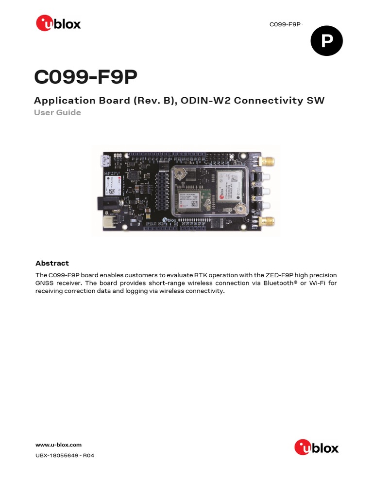 C099 F9P AppBoard ODIN W2 CSW - UserGuide - (UBX 18055649) | PDF ...