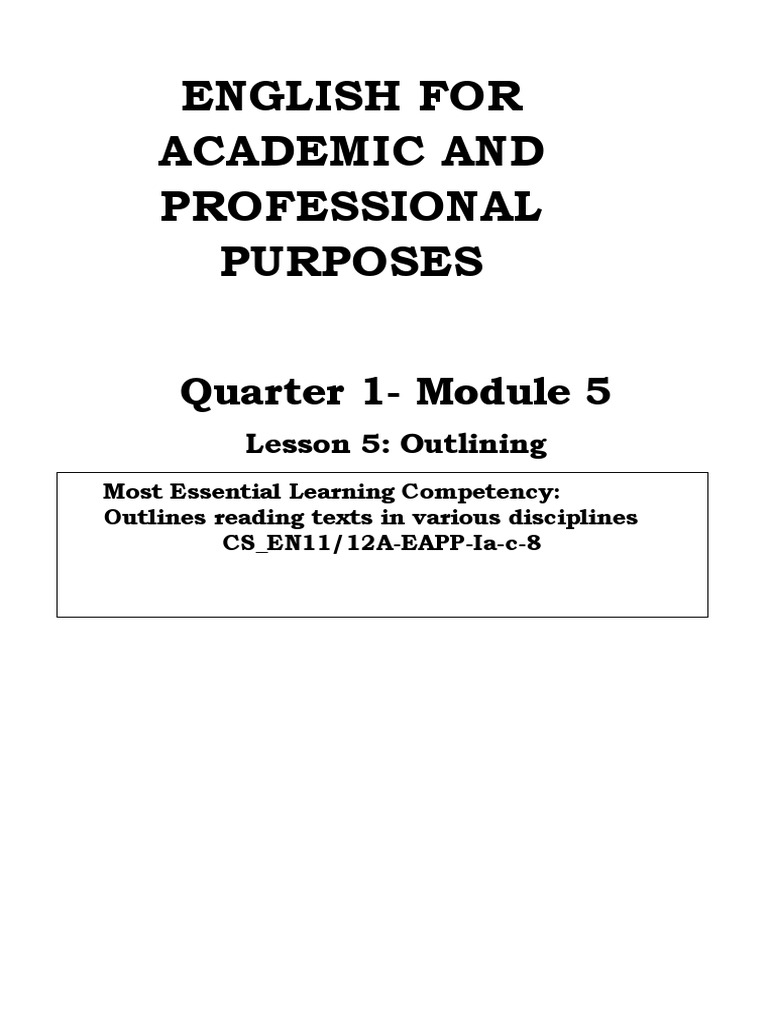 Outlining Module - Activity | PDF | Tooth