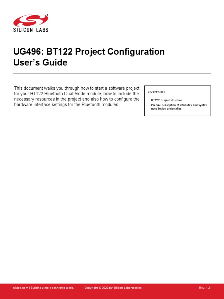 UG496 BT122 Project Configuration Users Guide | PDF | Bluetooth | Systems Engineering