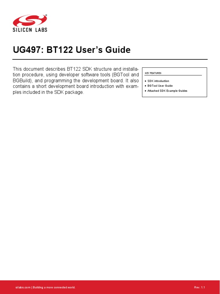 UG497 BT122 Users Guide | PDF | Installation (Computer Programs) | Bluetooth