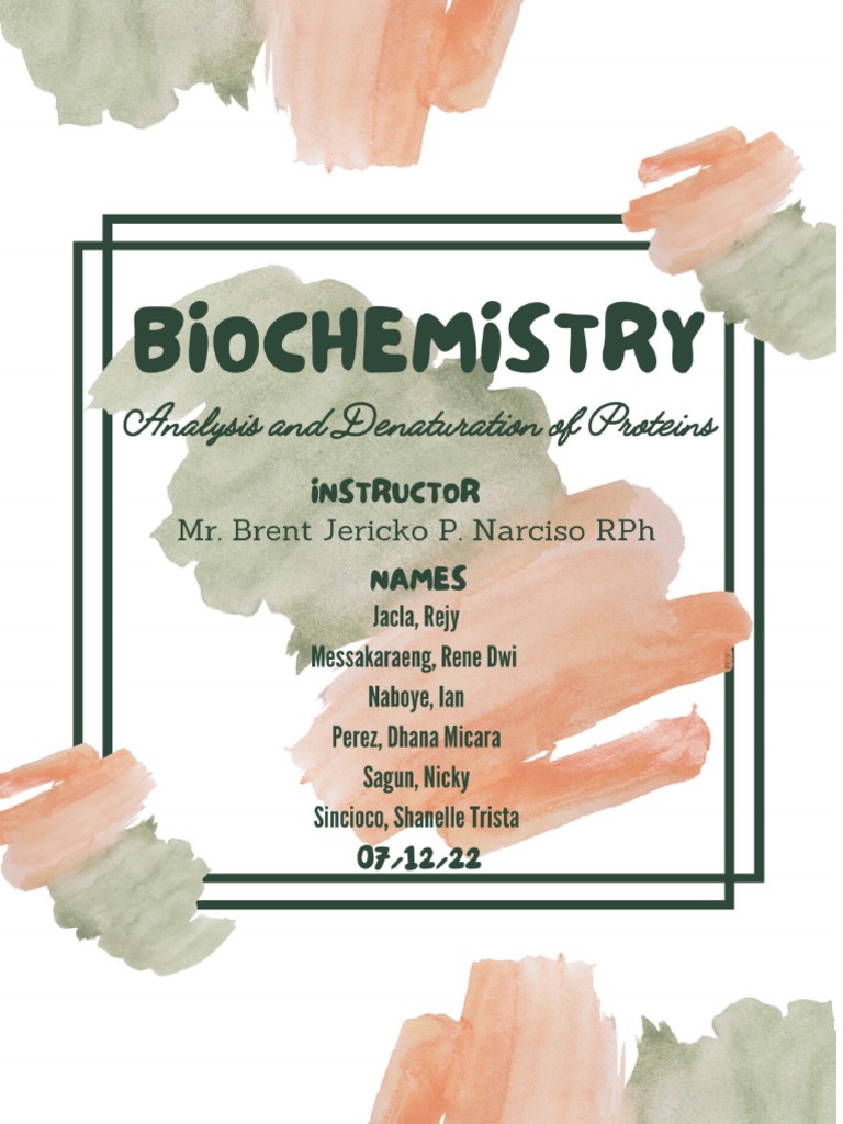 Laboratory Experiment 6 - Proteins (GROUP 4) | PDF | Precipitation ...