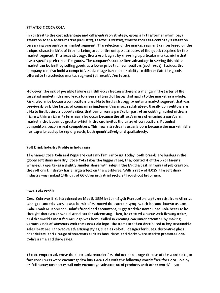 Strategic Coca Cola | Download Free PDF | Coca Cola | The Coca Cola Company