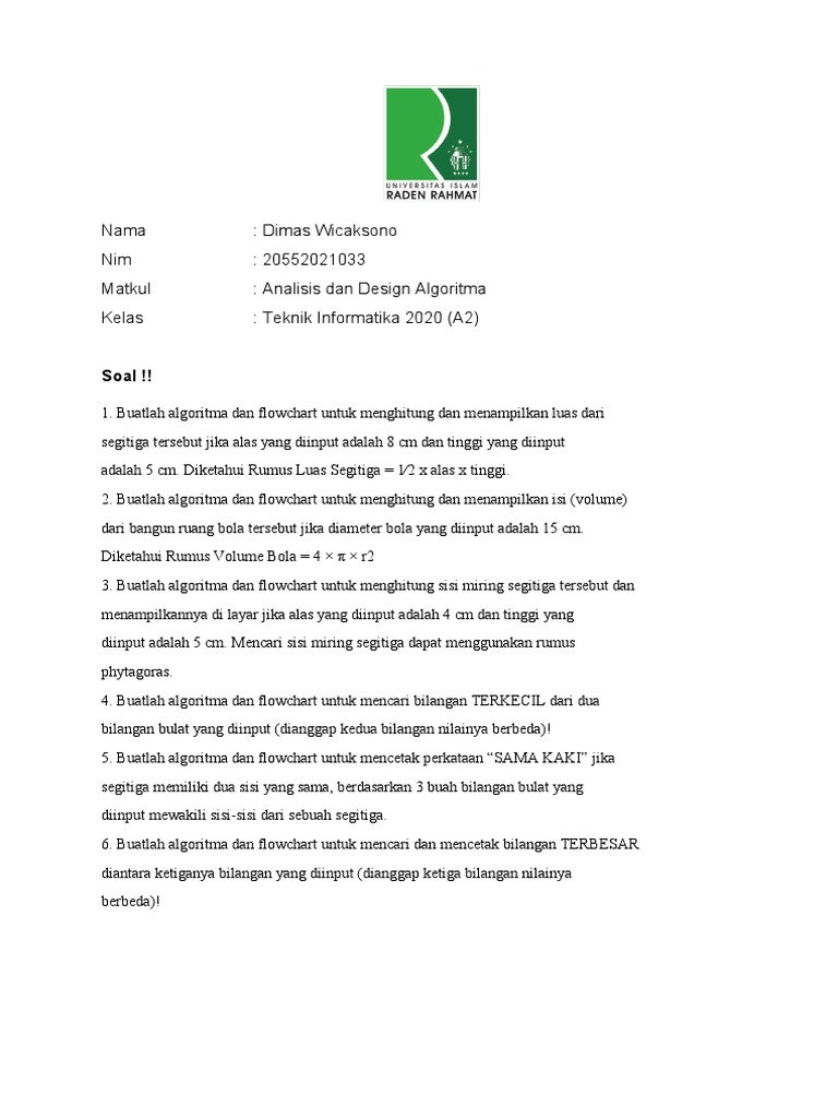 Flowchart Tugas 1 | PDF