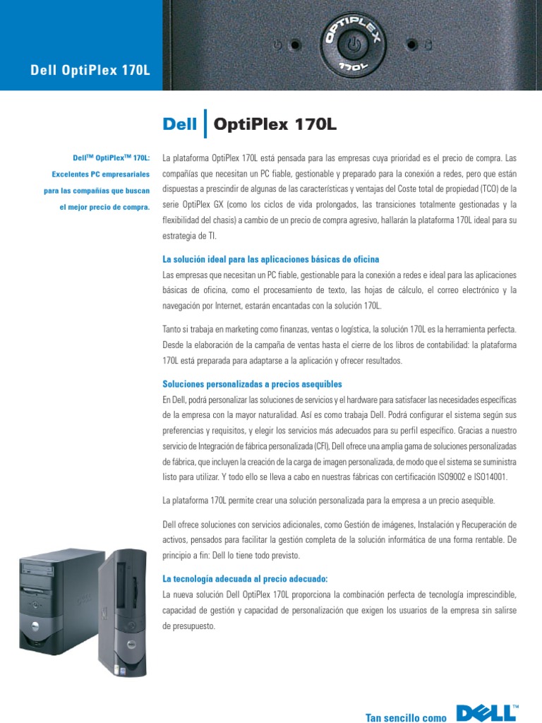 Optix 170L Es New1 | PDF | Microprocesador | Dell