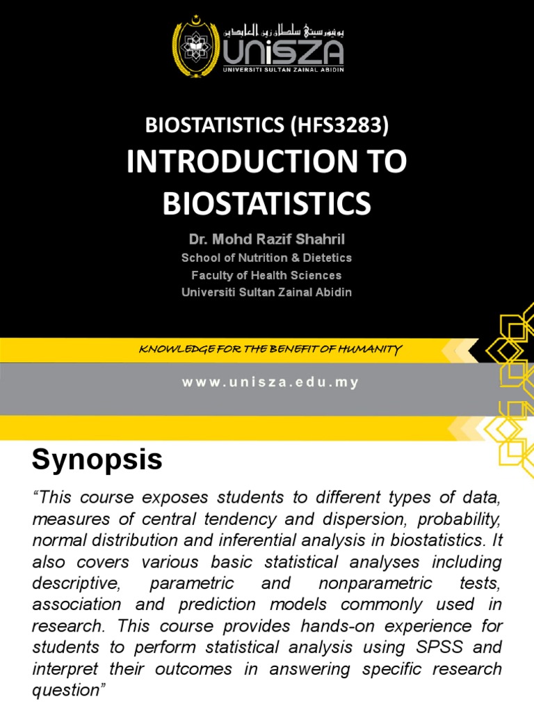Biostatistics Hfs3283 Introduction To Biostatistics Pdf Histogram Mode Statistics
