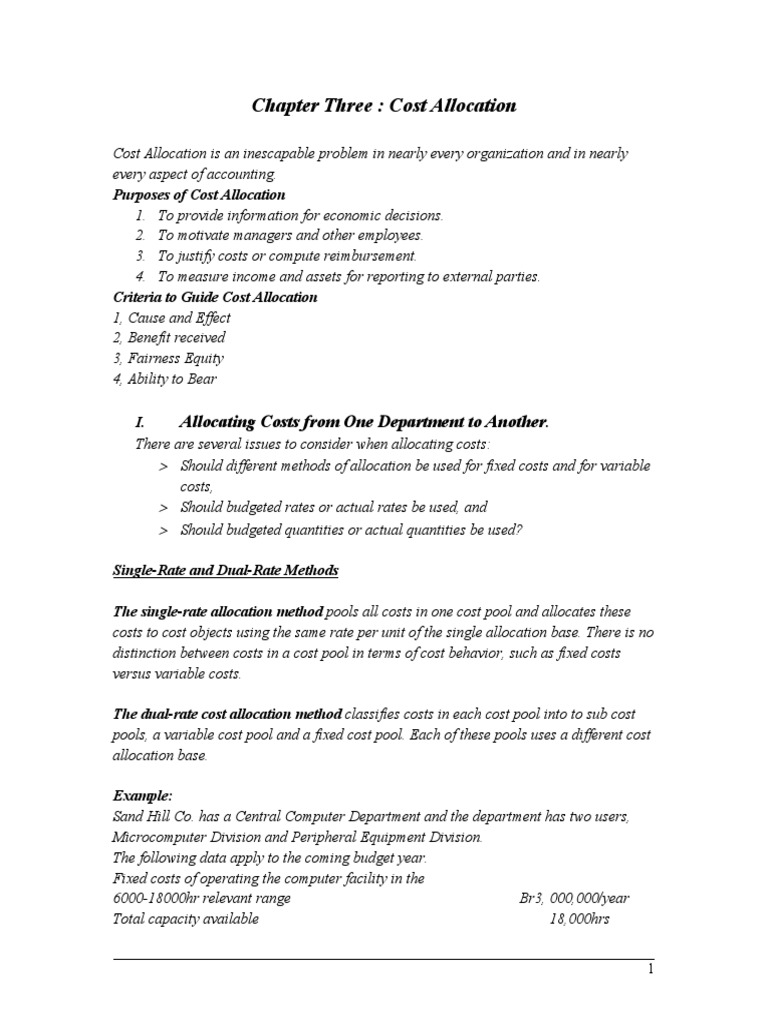 Cost Allocation Methods Explained | PDF | Human Resources | Cost
