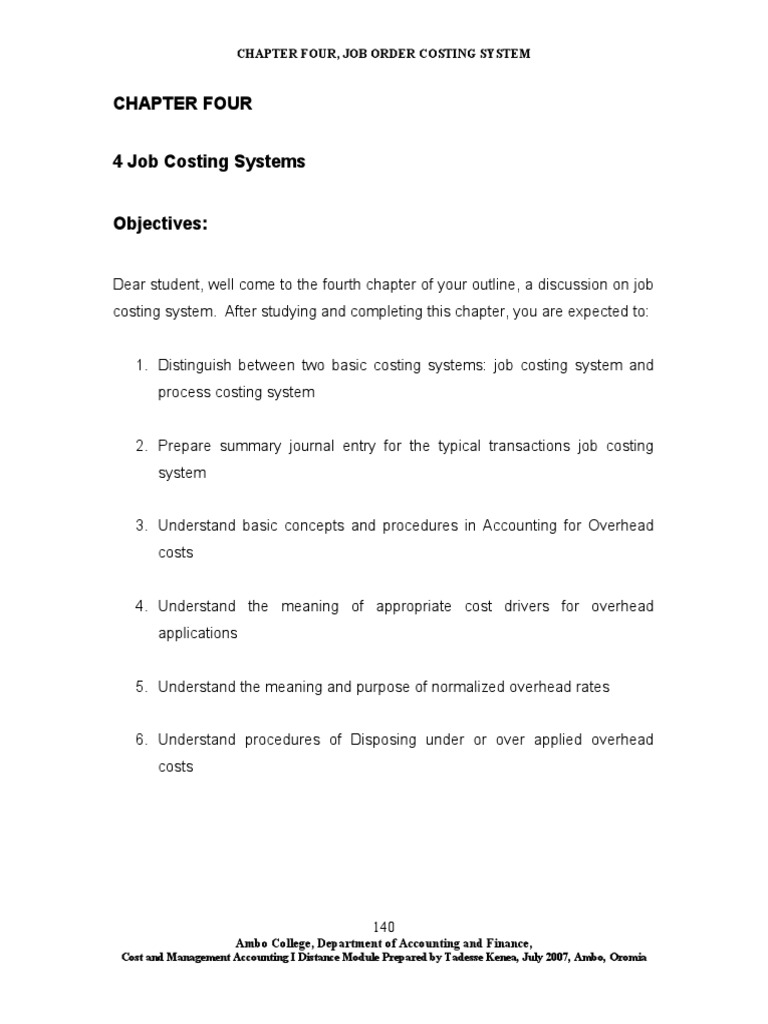 Cost Chapter Four | PDF | Inventory | Management Accounting