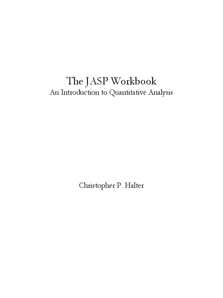 The JASP Workbook An Introduction To Qua | PDF | Student's T Test ...