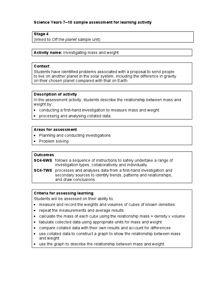 Science K 10 St4 5 Sampleafl Word | PDF | Career & Growth | Teaching ...