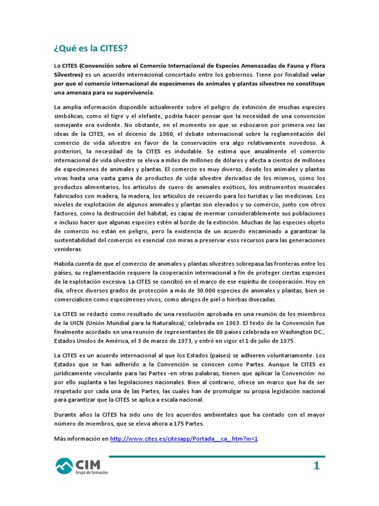 Qué Es La CITES | PDF | Cita | Especie en peligro