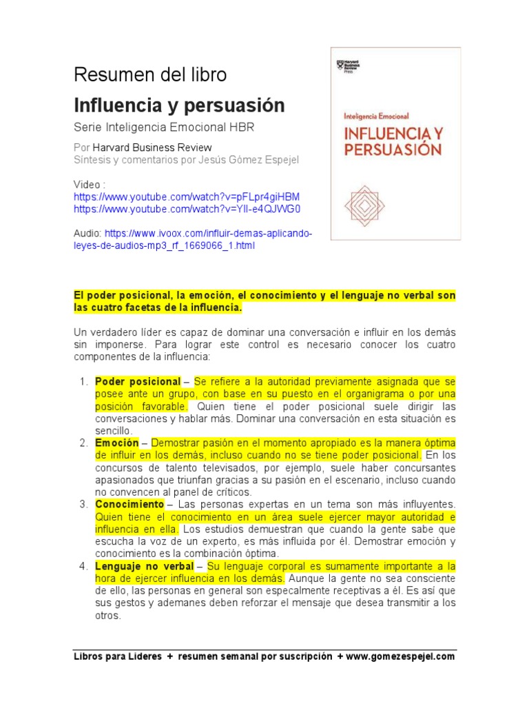 Influencia y Persuasión | PDF | Persuasión | Liderazgo