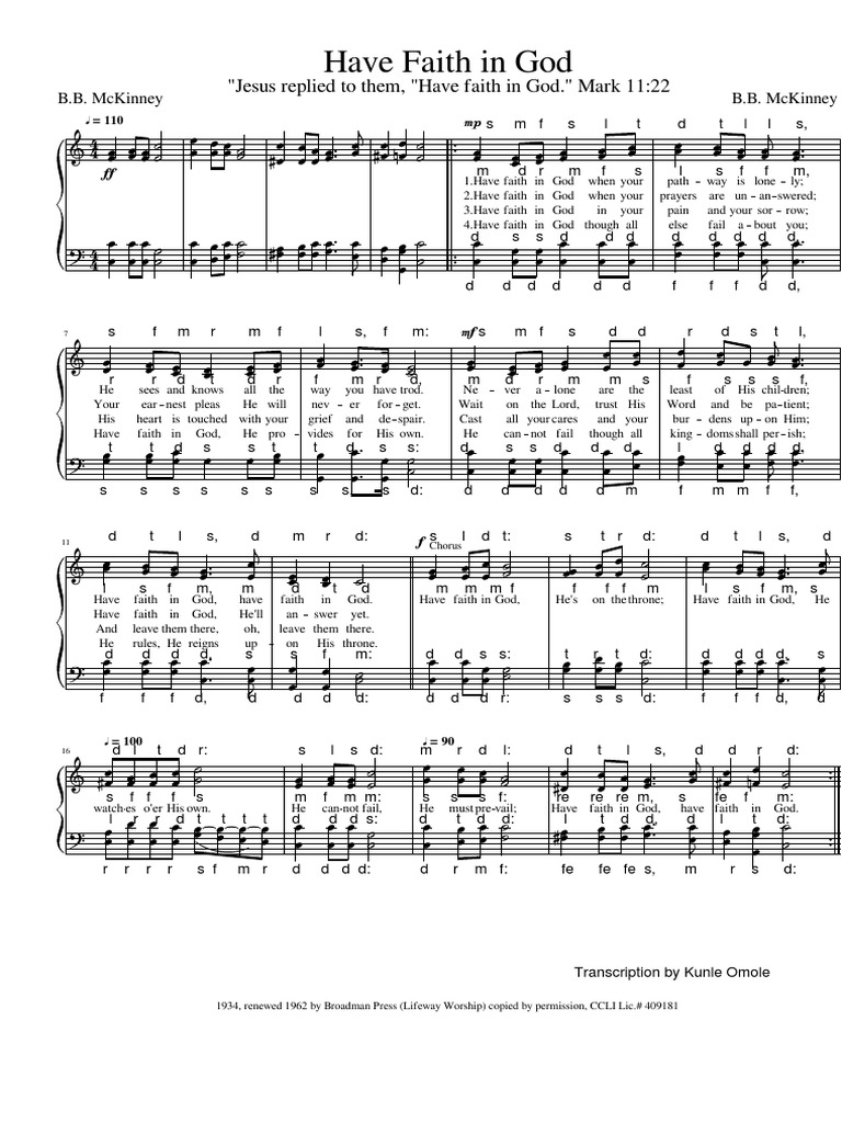 Have - Faith - in - God - PDF Score | PDF | Religious Belief And Doctrine