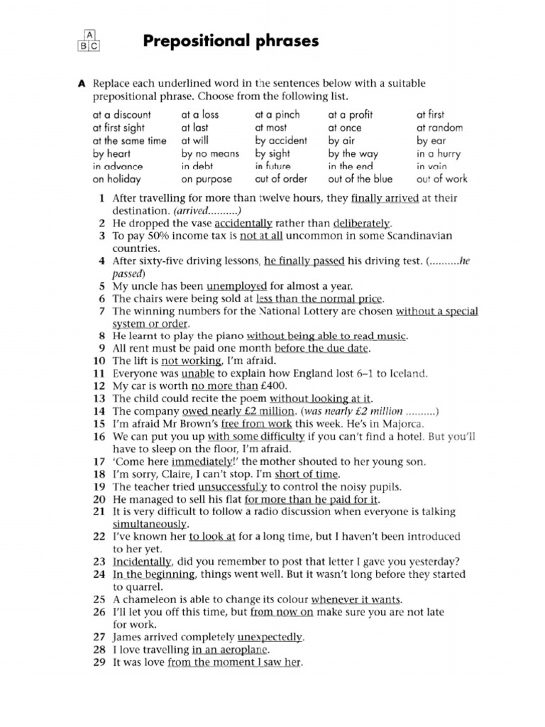 Prepositional Phrases | PDF