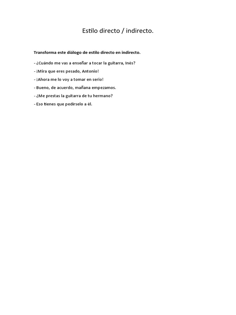 Estilo Directo Indirecto | PDF