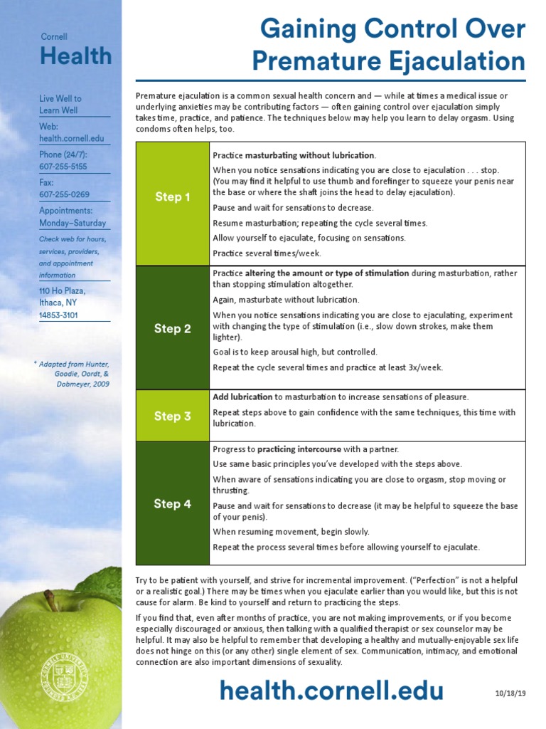 Premature Ejaculation Gaining Control | PDF | Masturbation | Ejaculation