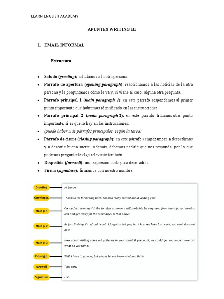 Apuntes Writing B1 | PDF