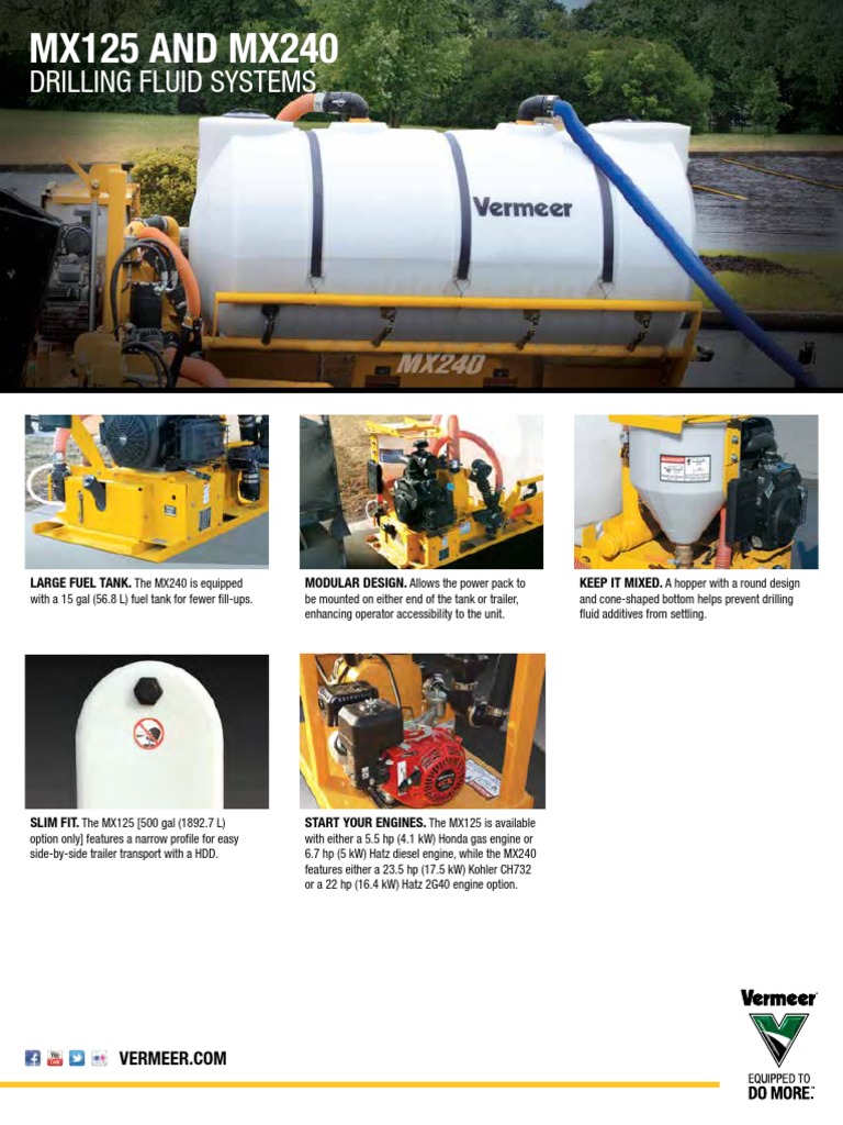 mx125 mx240 Mix Systems Spec Sheet | PDF | Horsepower | Engines