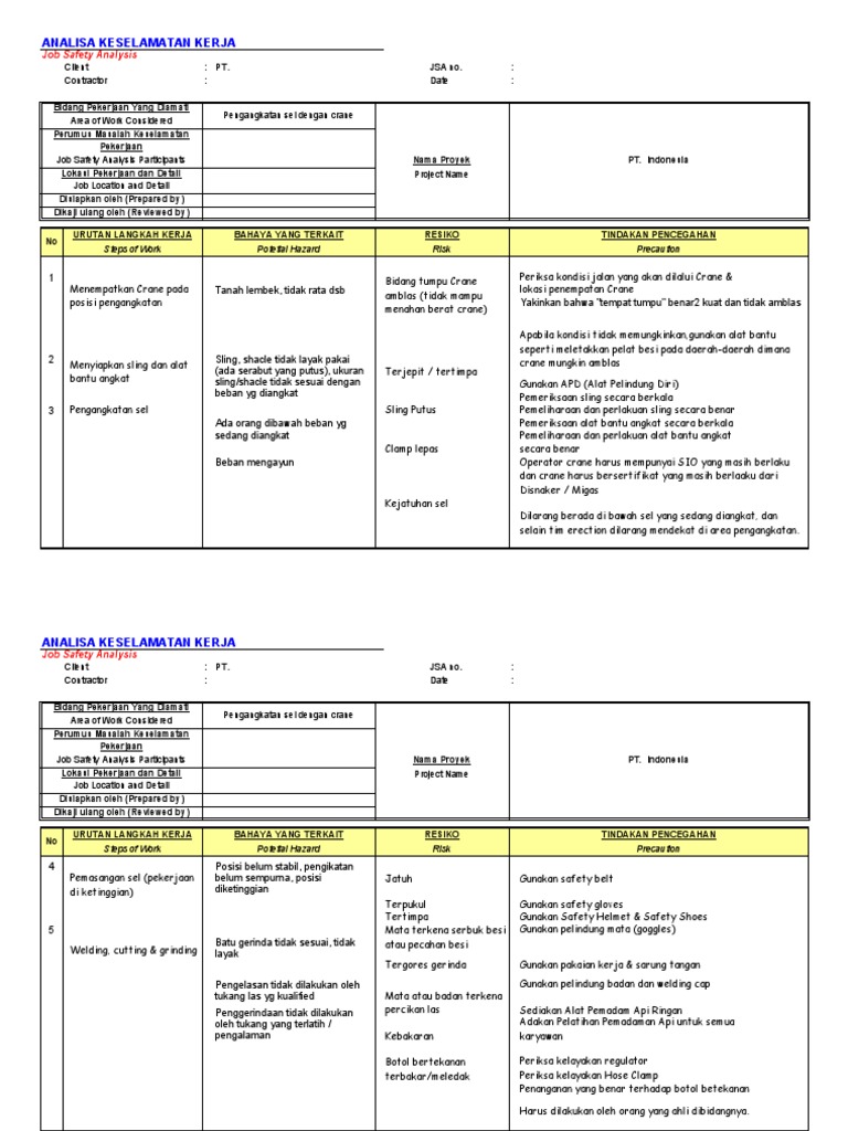 Example JSA Lifting | PDF