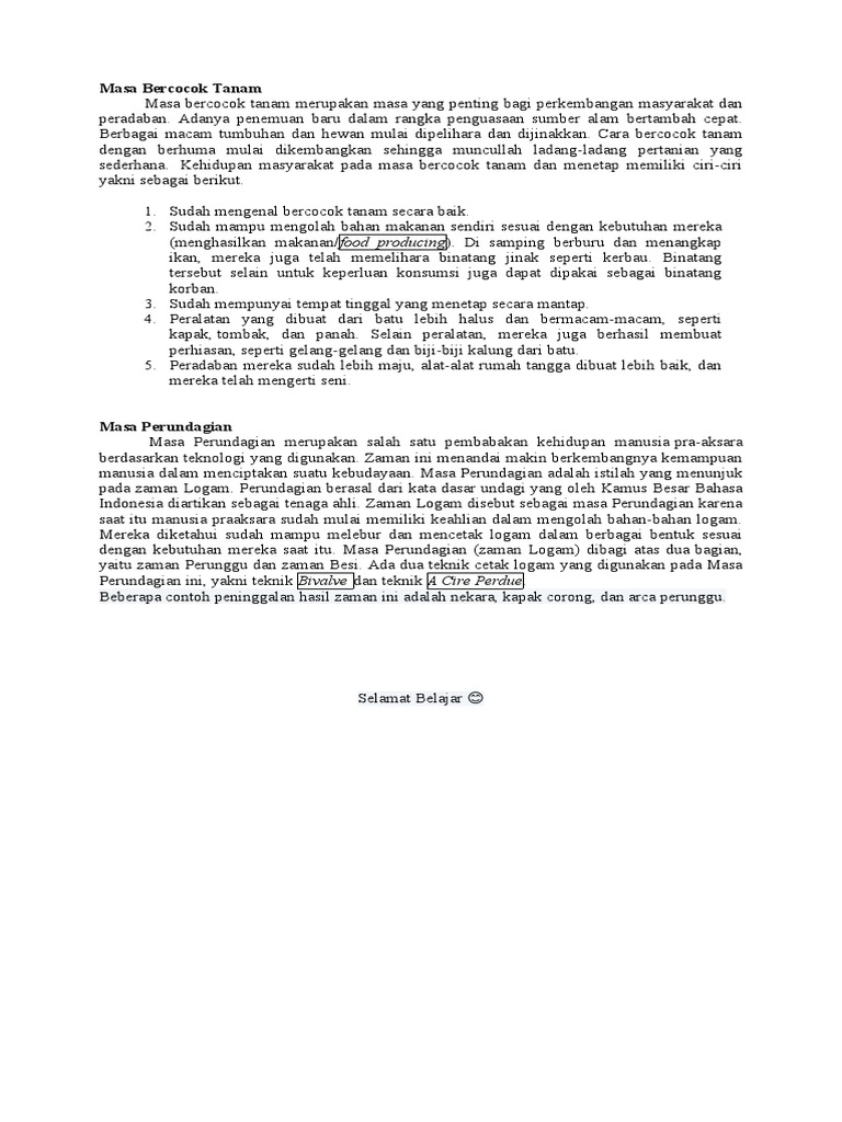 Masa Bercocok Tanam | PDF | Agama & Spiritualitas