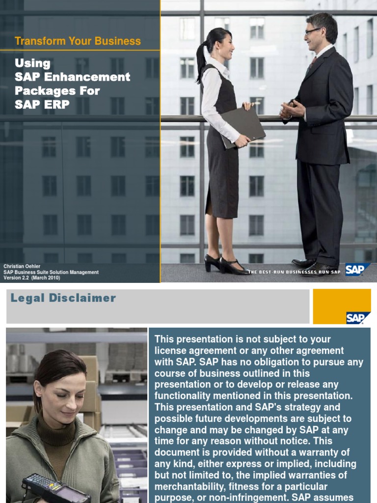 Using SAP Enhancement Packages For Sap Erp: Transform Your Business | PDF | Sap Se | Product ...
