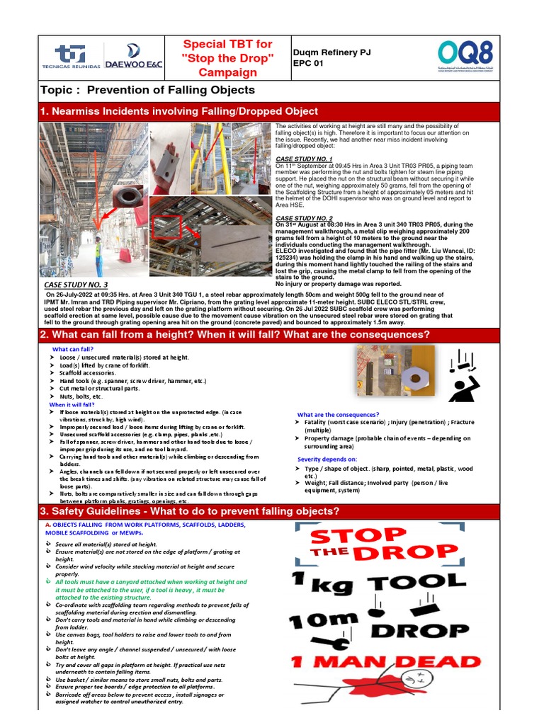 TBT 13-15 Sep 2022 Prevention of Falling Objects | PDF | Scaffolding ...