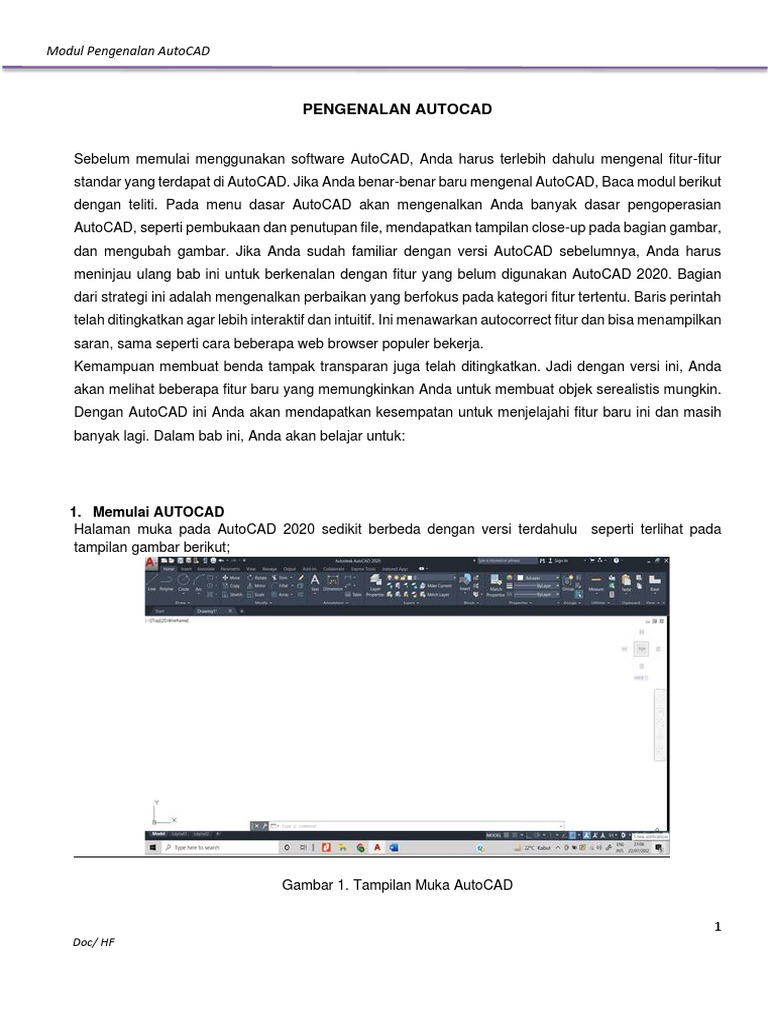 Modul Pengantar Autocad 2020, Teknik Sipil 2022-Ref | PDF