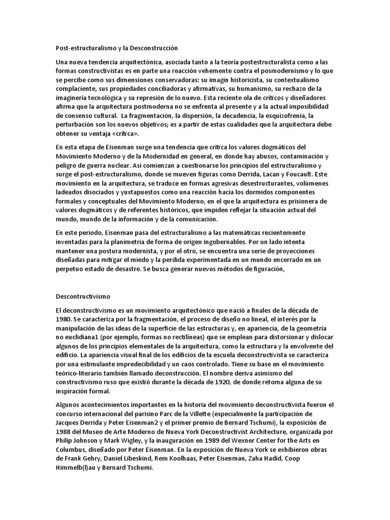 S11 Post Estructuralismo Deconstructivismo | PDF | Arte